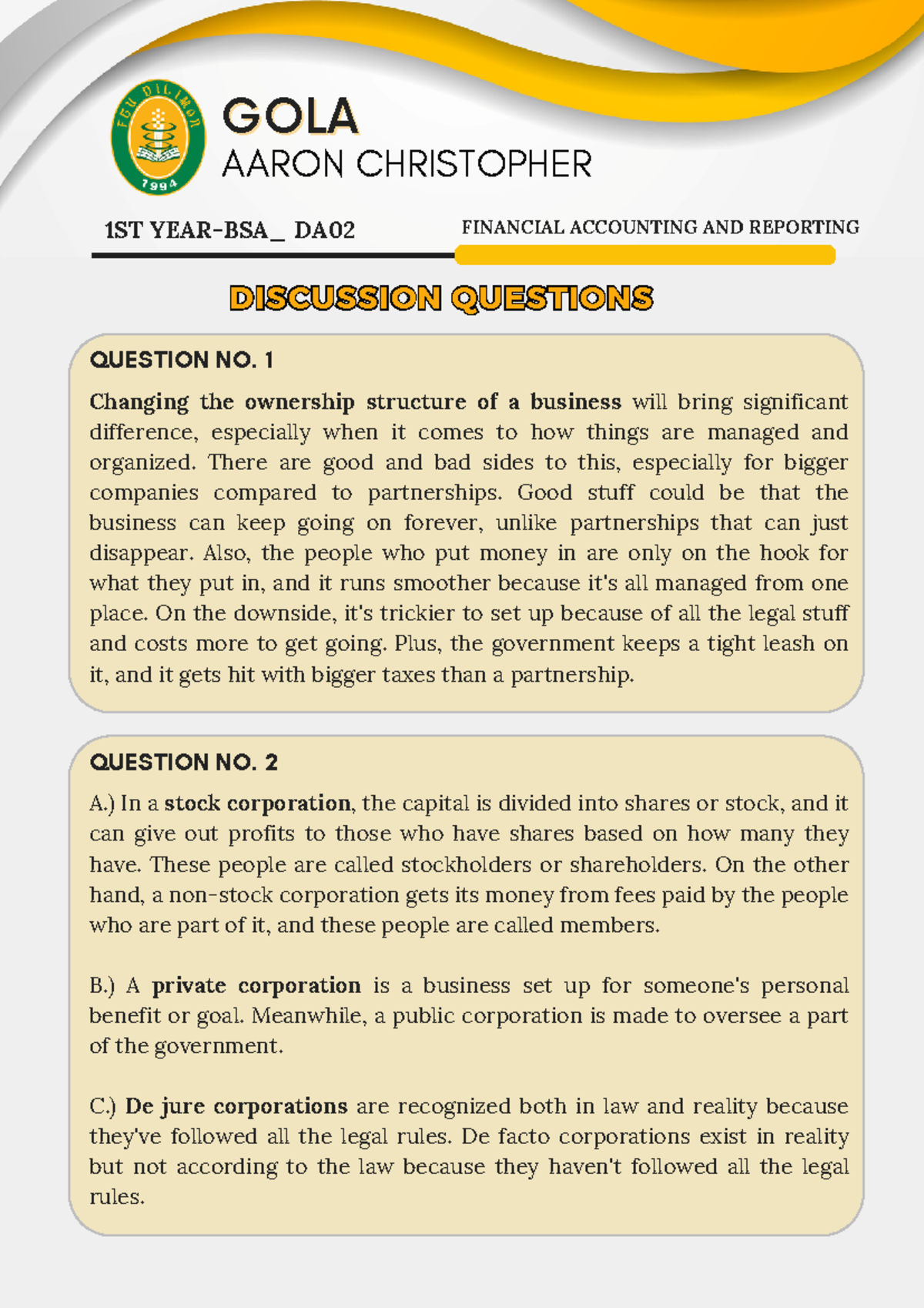 ACC0093 ACG - Some lecture notes - 1ST YEAR-BSA_ DA FINANCIAL ...