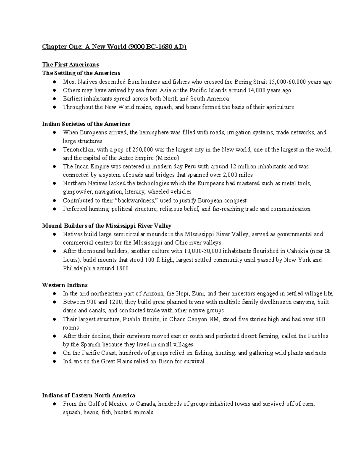 Chapter One A New World (9000 BC-1680 AD) - Louis), build mounts that ...