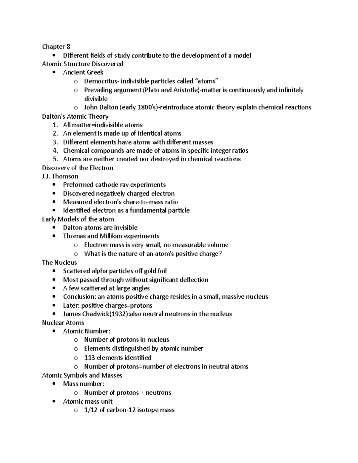Physical Science Notes - Chapter 8 Different fields of study contribute ...