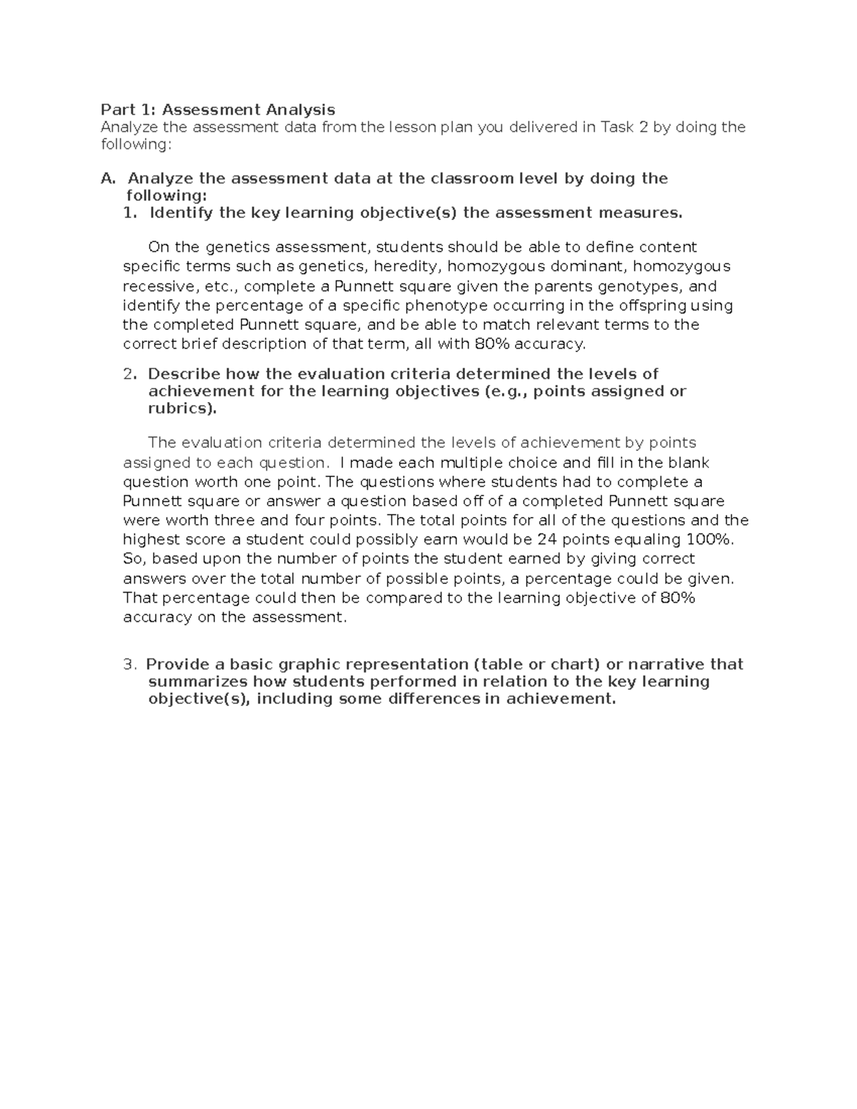 Task 3 PCE - Task 3 PCE - Part 1: Assessment Analysis Analyze the ...