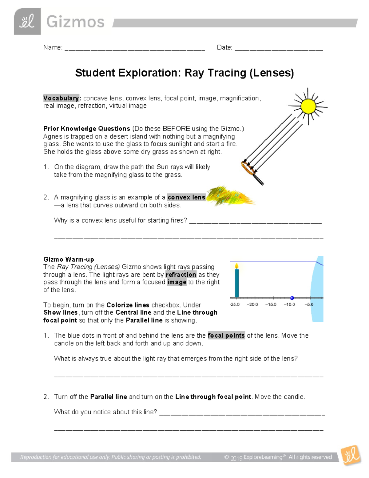 Lenses Gizmo - Name: ______________________________________ Date