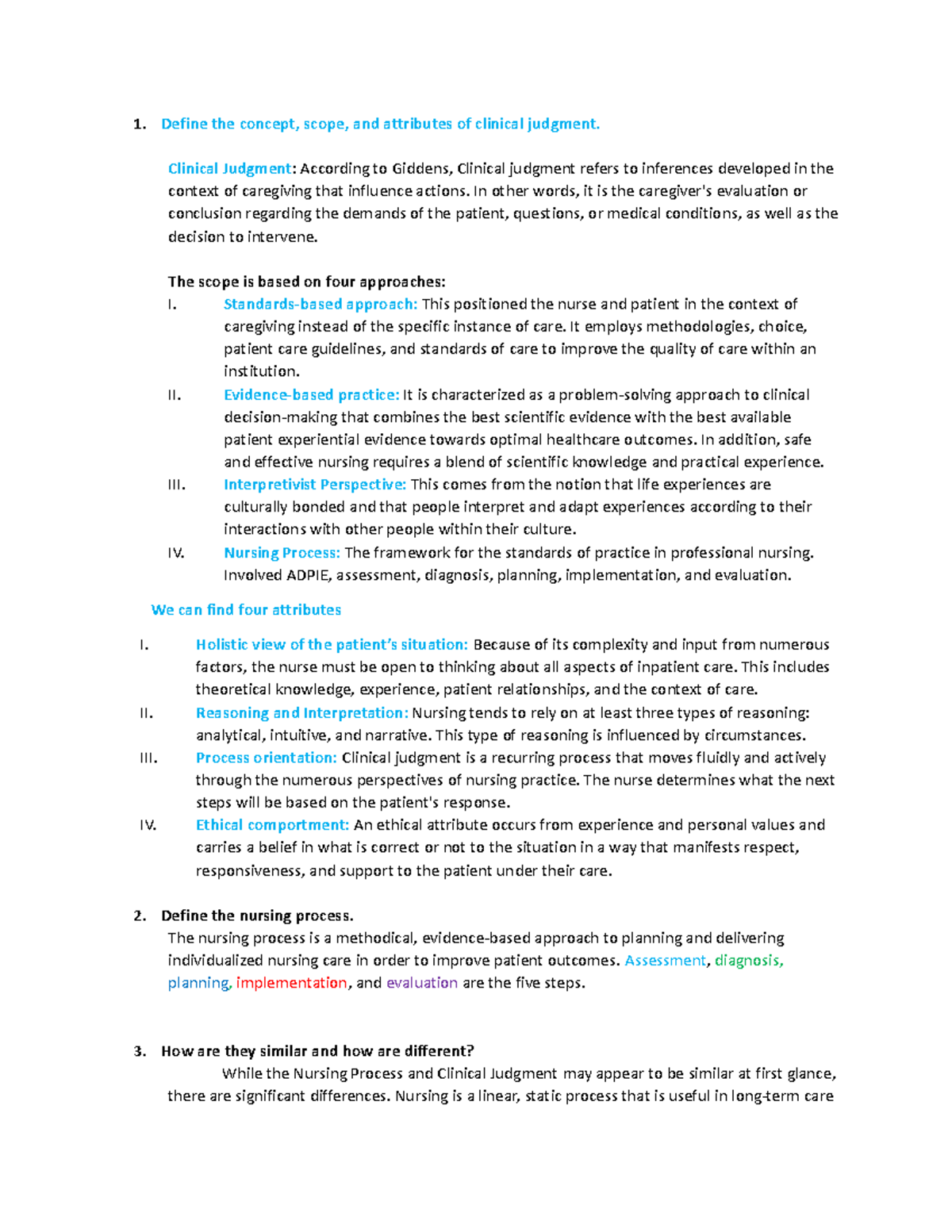 Critical Judgment PASSPORT - 1. Define the concept, scope, and ...