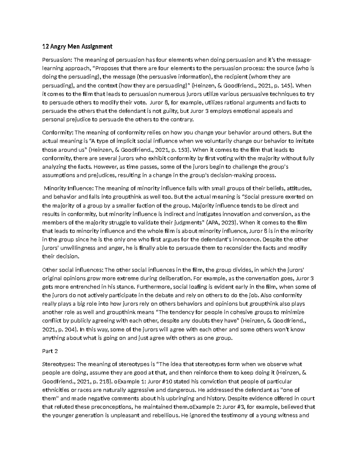 12 Angry Men Assignment - 12 Angry Men Assignment Persuasion: The meaning of persuasion has four ...