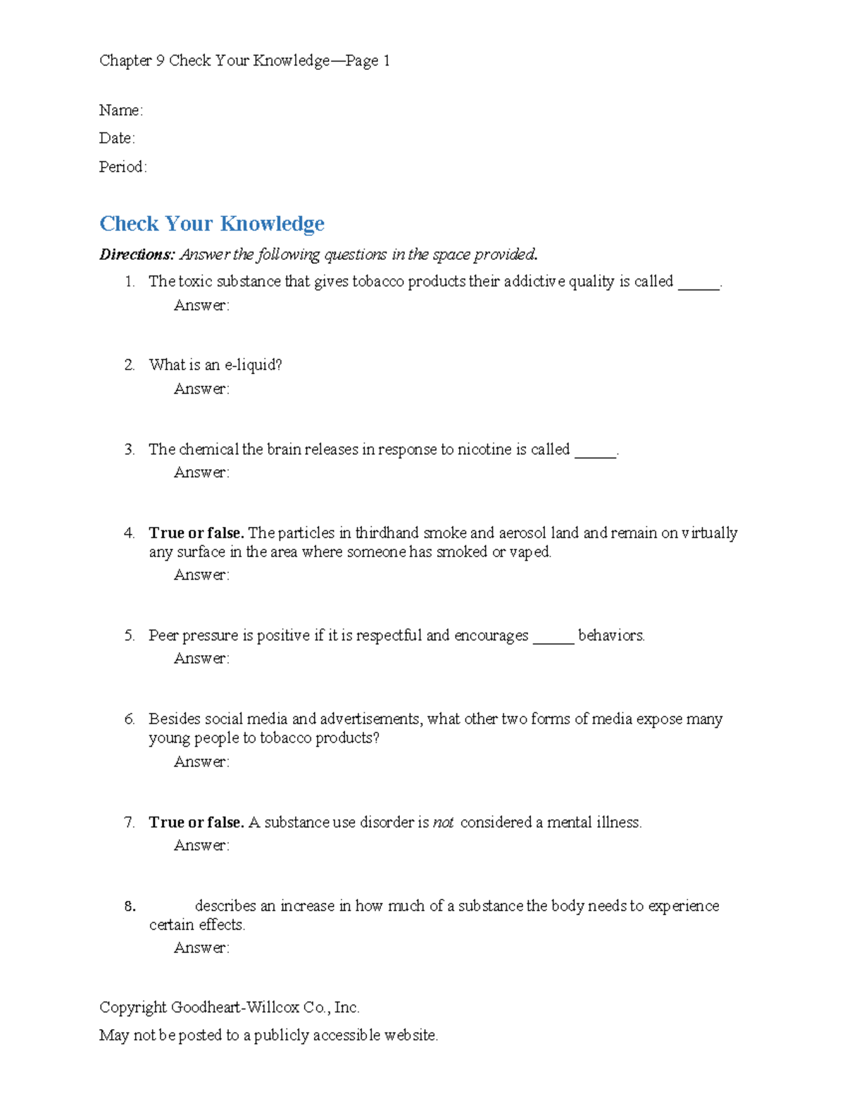 Ch09 ch09 checkyourknowledge - Chapter 9 Check Your Knowledge—Page 1 ...