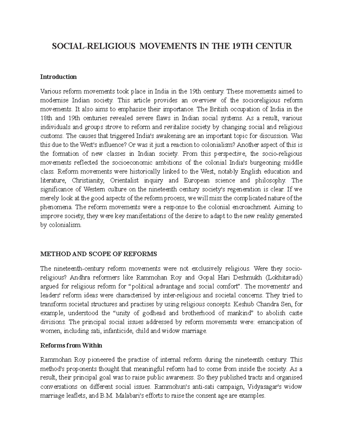 Social Religious Movements IN THE 19TH Centur - SOCIAL-RELIGIOUS ...