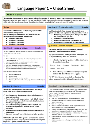 AQA Lang 2 cheat sheet - tucuviciuy - Language Paper 2 – Cheat Sheet ...