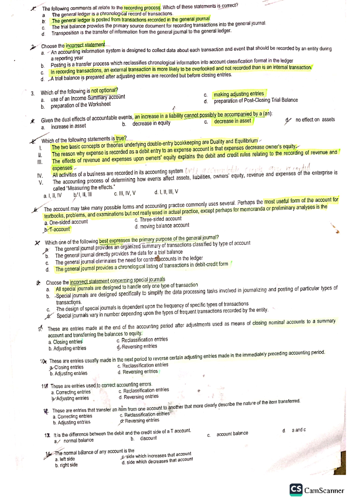 Accounting Process Part I - Accountancy - CamScanner CamScanner - Studocu
