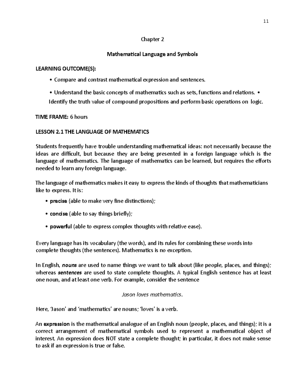 Chapter 2 Mathematical Language And Symbols 11 Chapter 2 Mathematical chapter-2-mathematical-language-and-symbols-11-chapter-2-mathematical