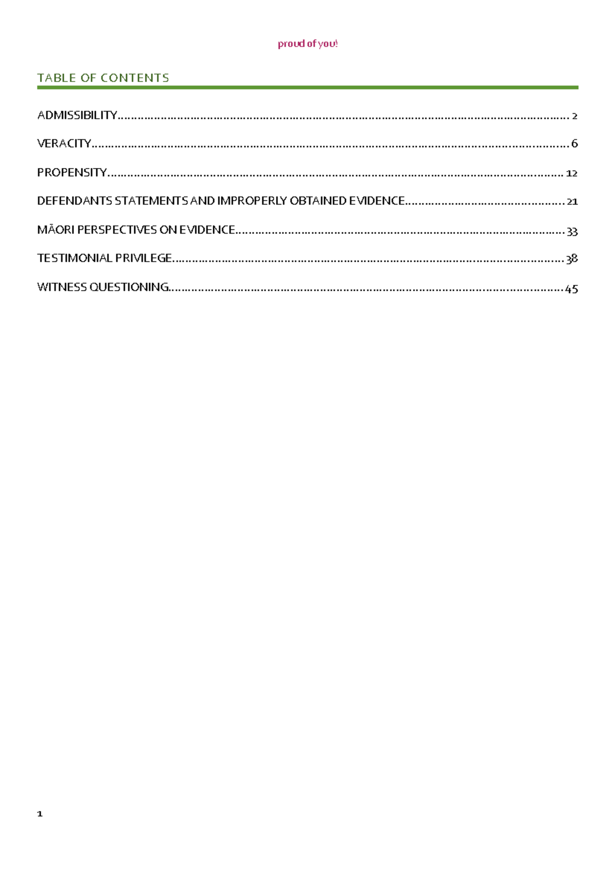 Final Exam Notes - TABLE OF CONTENTS - Studocu