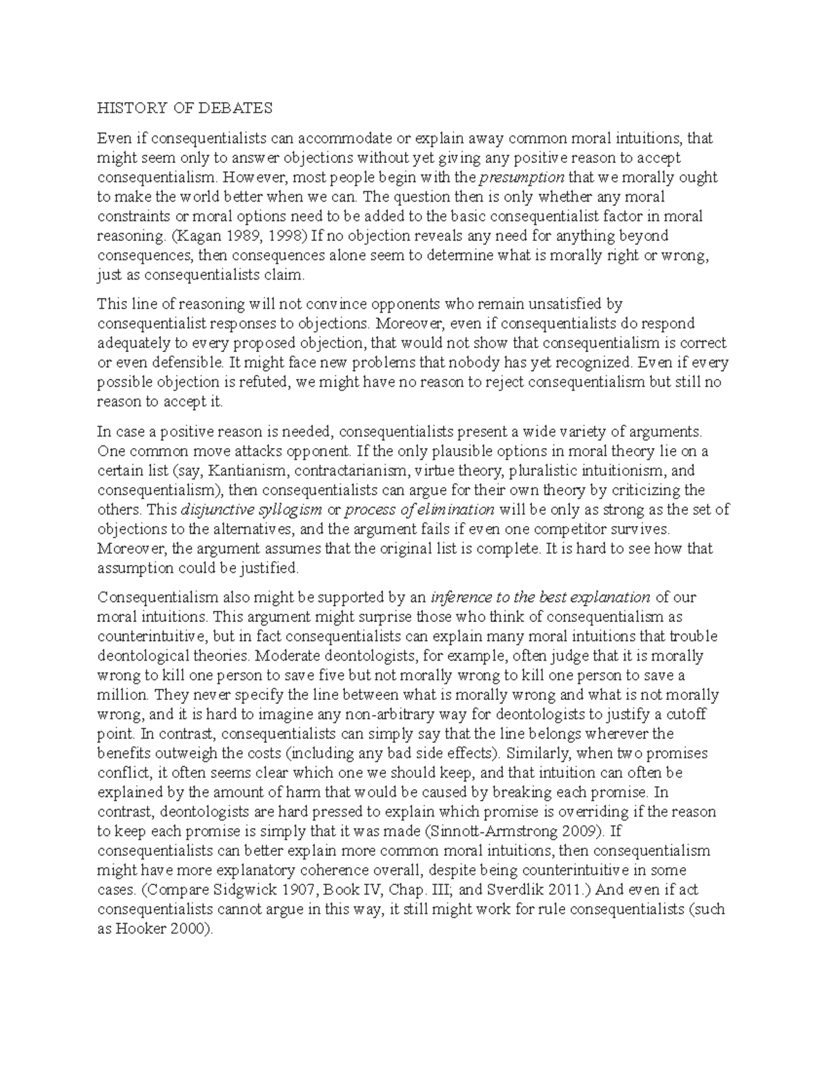History-OF- Debates - Thank you. - HISTORY OF DEBATES Even if ...
