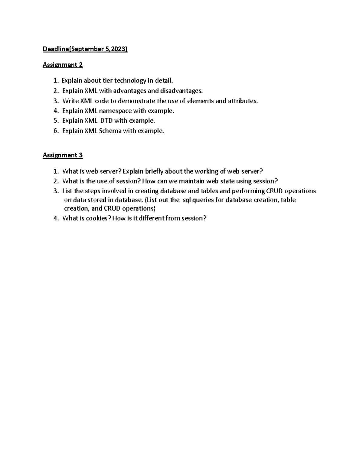 Web tech assignment and lab assignment - Deadline(September 5,2023) Assignment 2 Explain about ...