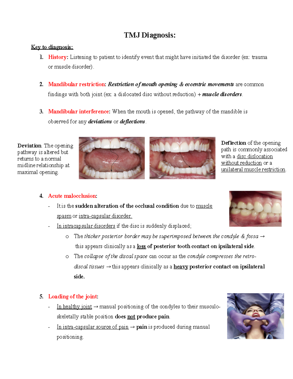 TMJ Diagnosis - TMJ Diagnosis: Key to diagnosis: 1. History: Listening ...