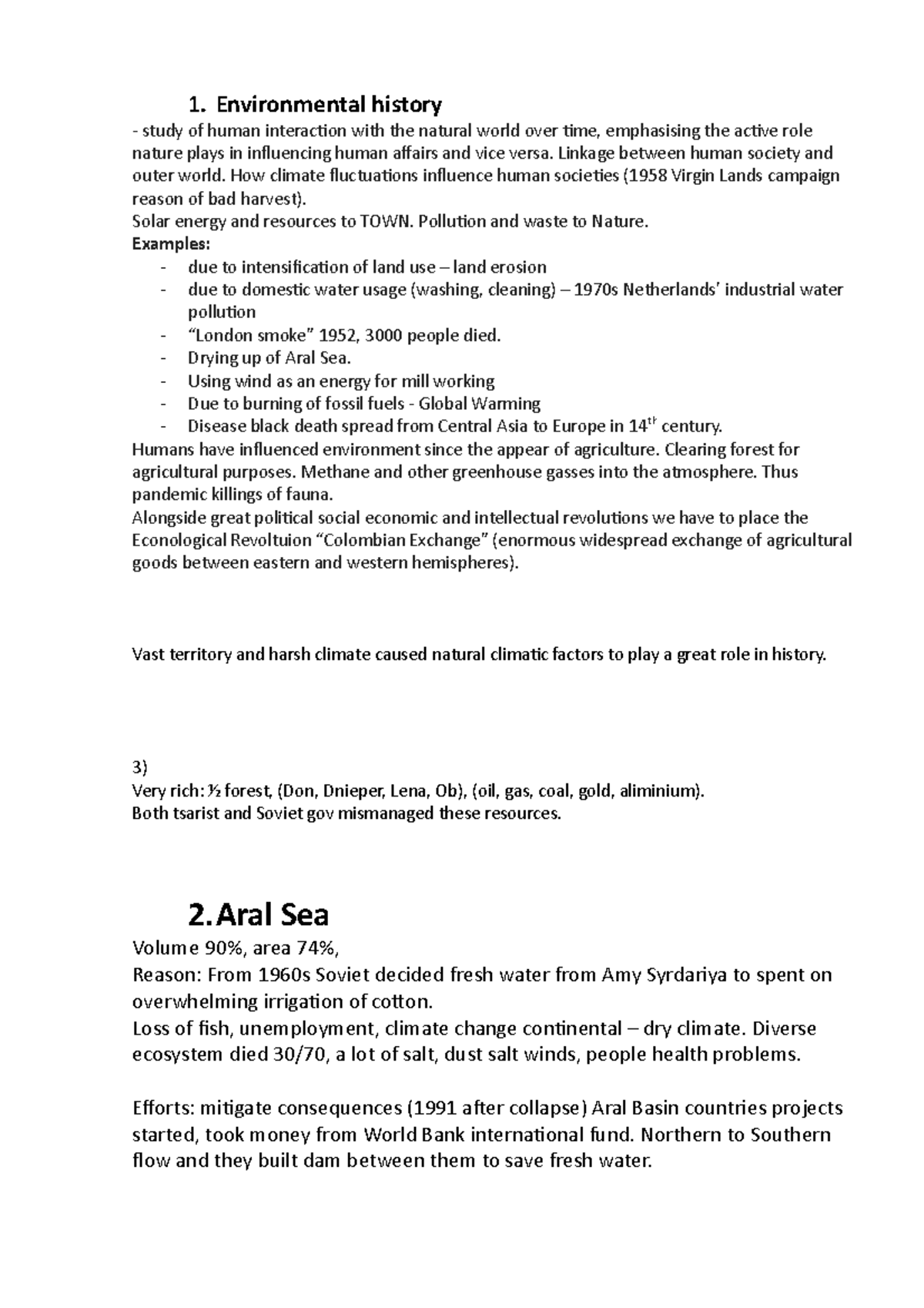 Environmental history - 1. Environmental history study of human ...