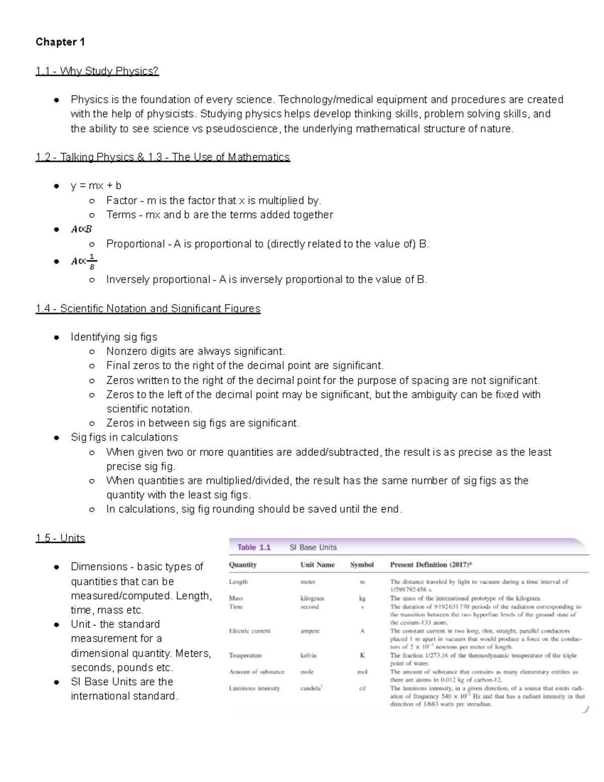 Physics Notes (dragged) - Chapter 1 1 - Why Study Physics? Physics is ...