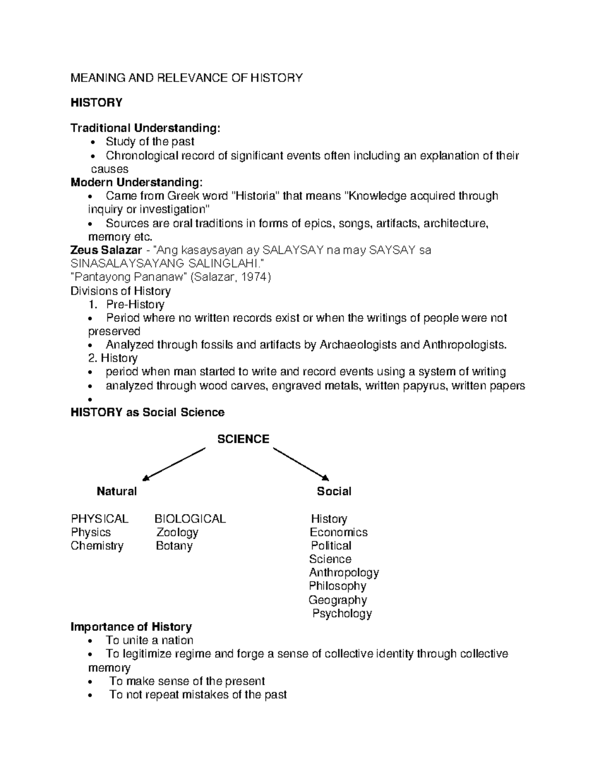 History- Reviewer-1 - vwbujqub - MEANING AND RELEVANCE OF HISTORY ...