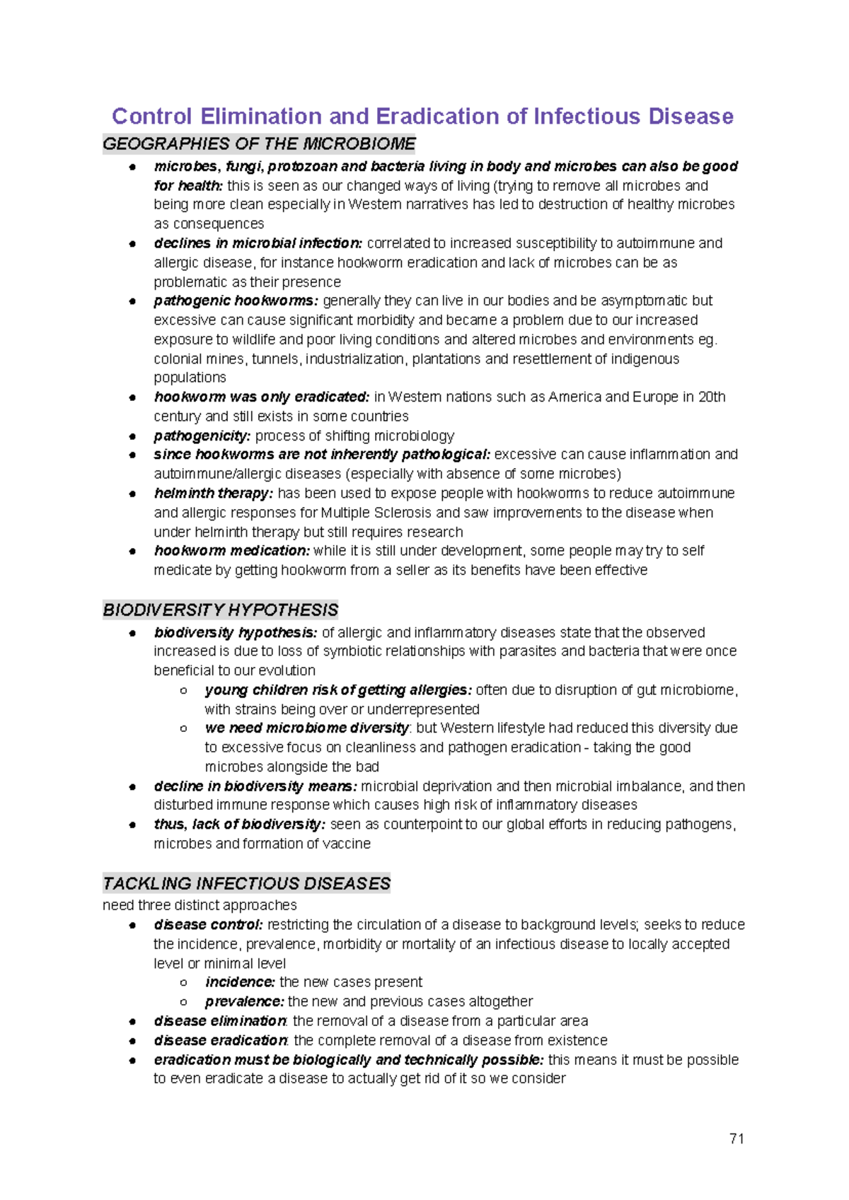 Infectious Disease - Control Elimination and Eradication of Infectious ...