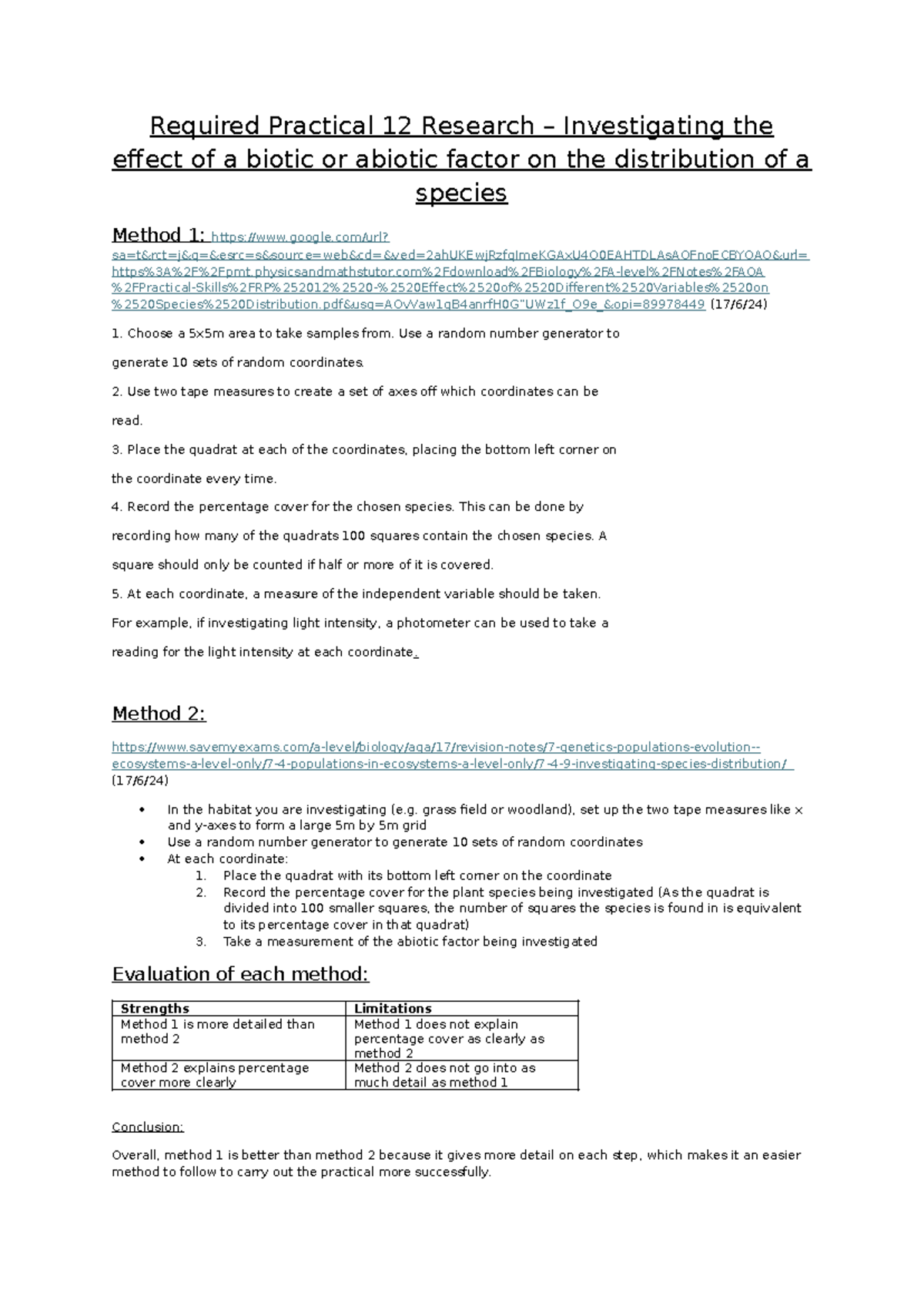 Biology Required Practical 12 Research Required Practical 12 Research Investigating The