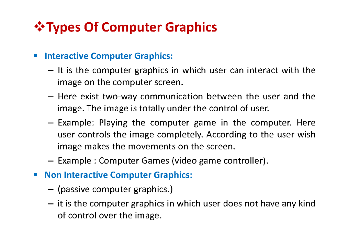 Pre3 - introduction - TypesTypes OfOf ComputerComputer GraphicsGraphics ...