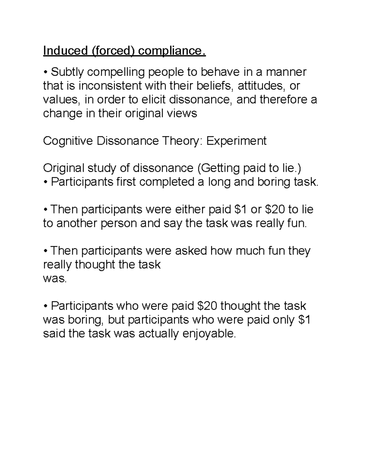 Social Psych 1 - Induced (forced) compliance. Subtly compelling people ...