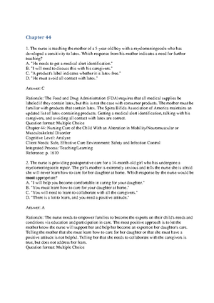 Chapter 45 - Chapter 45 Format: Multiple Choice Client Needs: Health ...