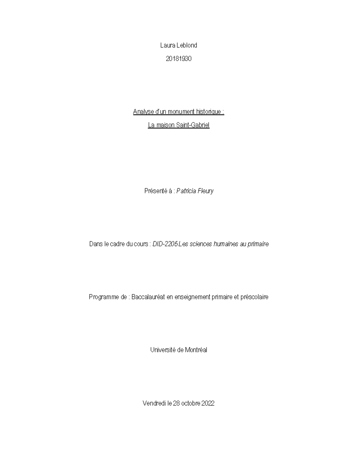 Analyse-historique-maison-St-Gabriel - Laura Leblond 20181930 Analyse d ...