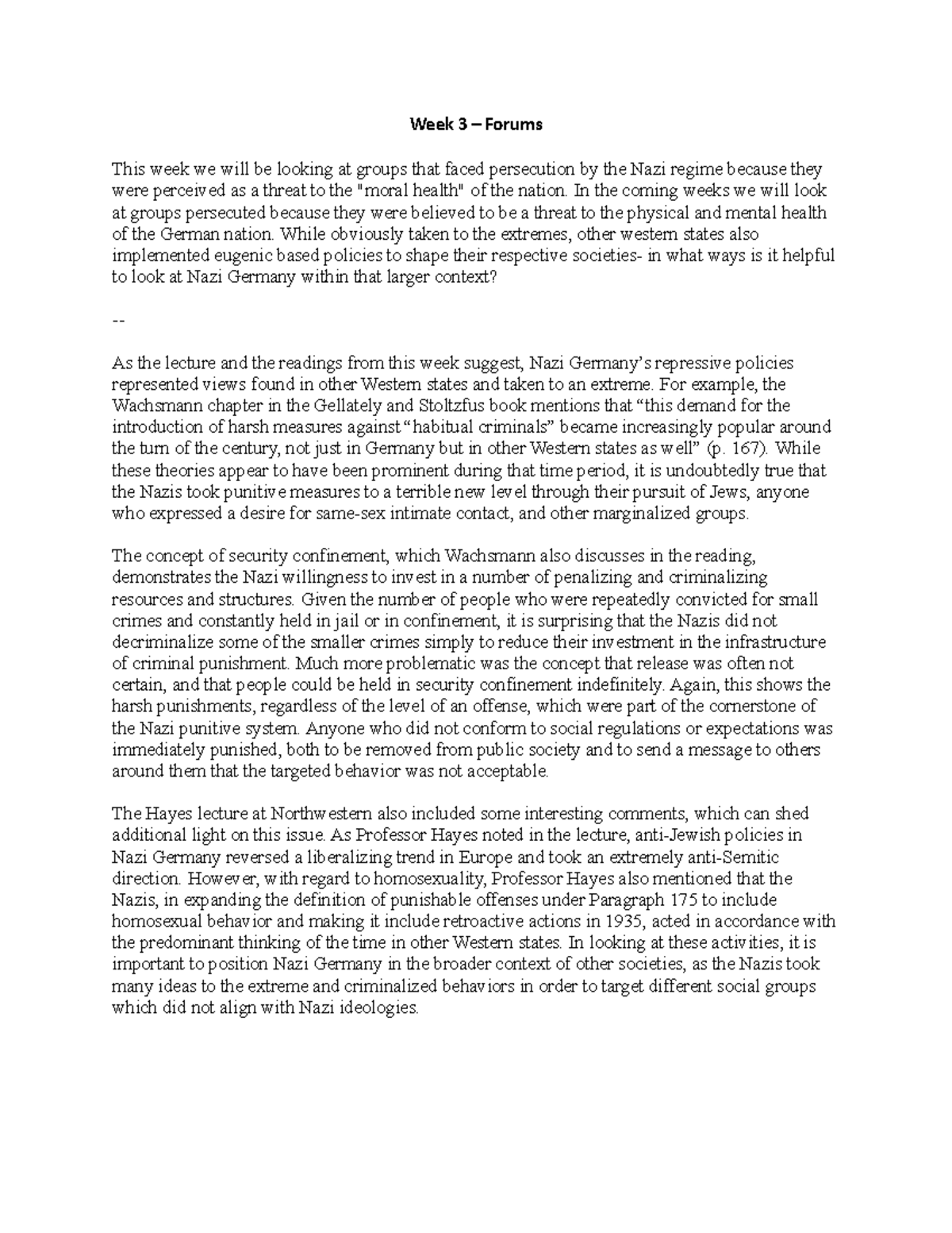 Week 3 - Forums - Assignment for Week 3 of the Course - Assignment for ...