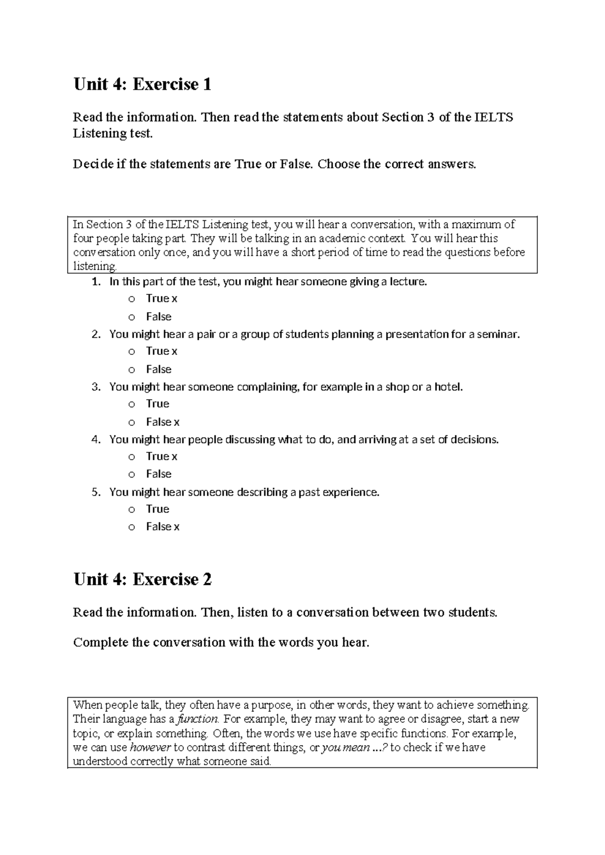 Unit 4 - Listening ...