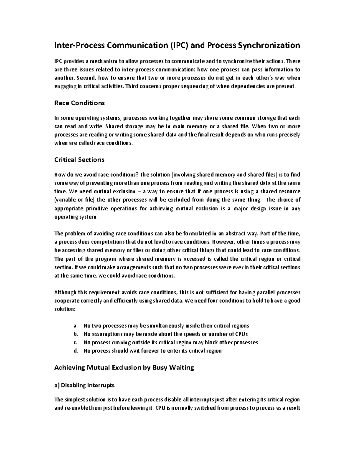Inter Process Communication Ipc And Process Synchronization There Are Three Issues Related