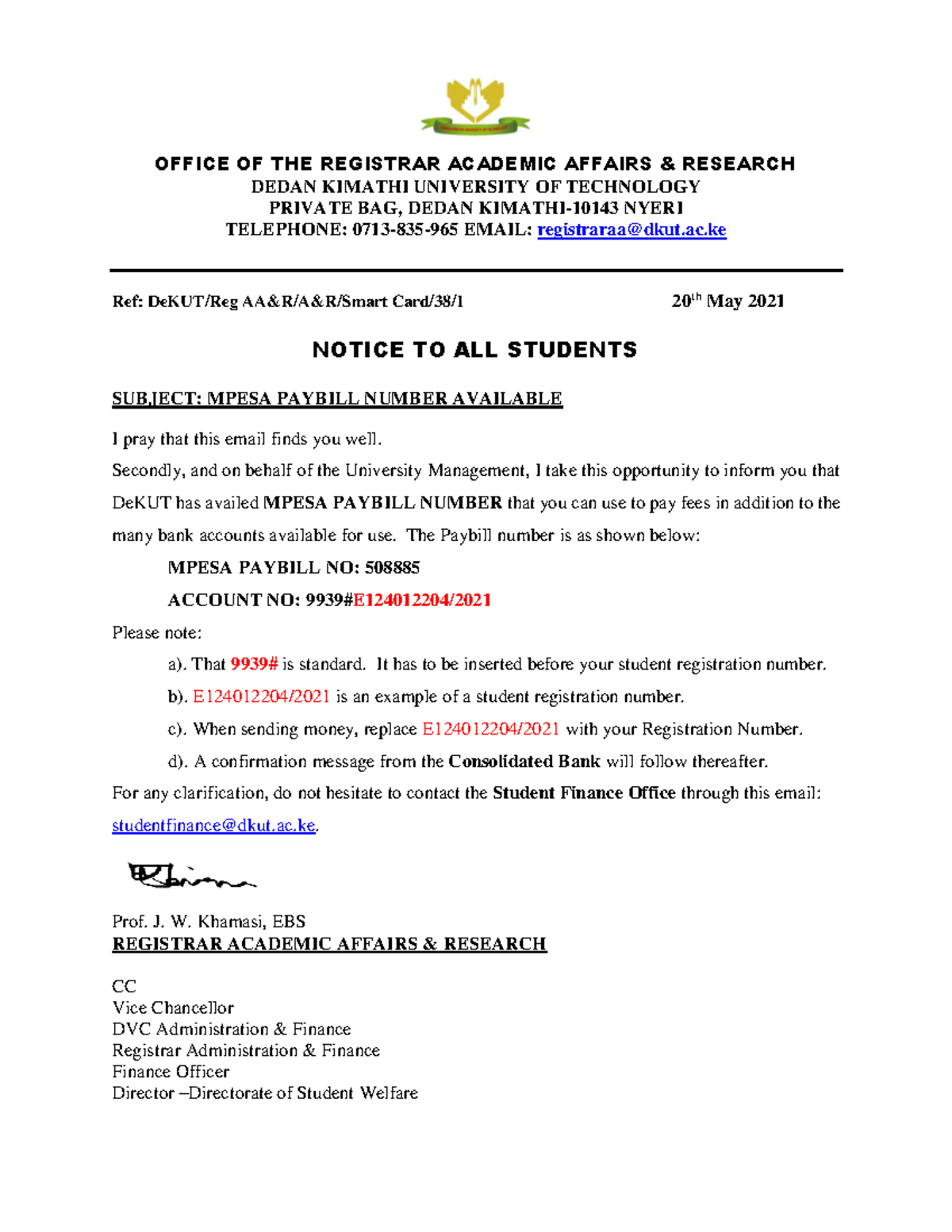 Notice-to-All-Students- Paybill- Number-for-Fee-Payment-Available-May ...