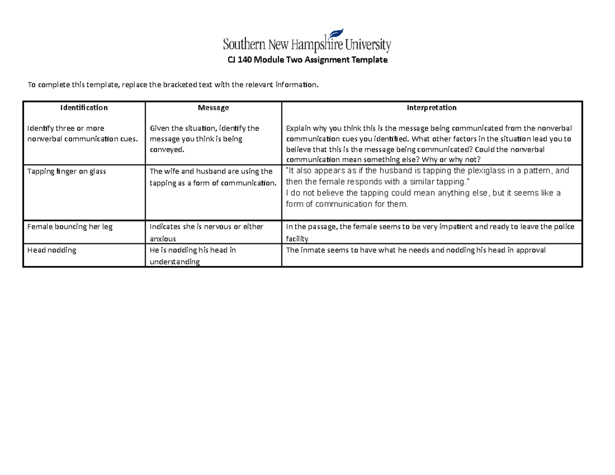 CJ 140 Module Two Assignment Template - Identification Identify three ...