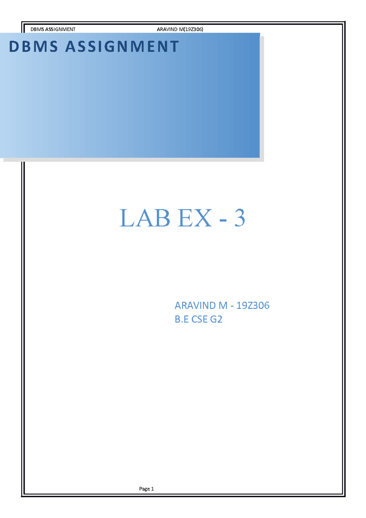 Ex 3 - Assignments related to the course and their experimental ...