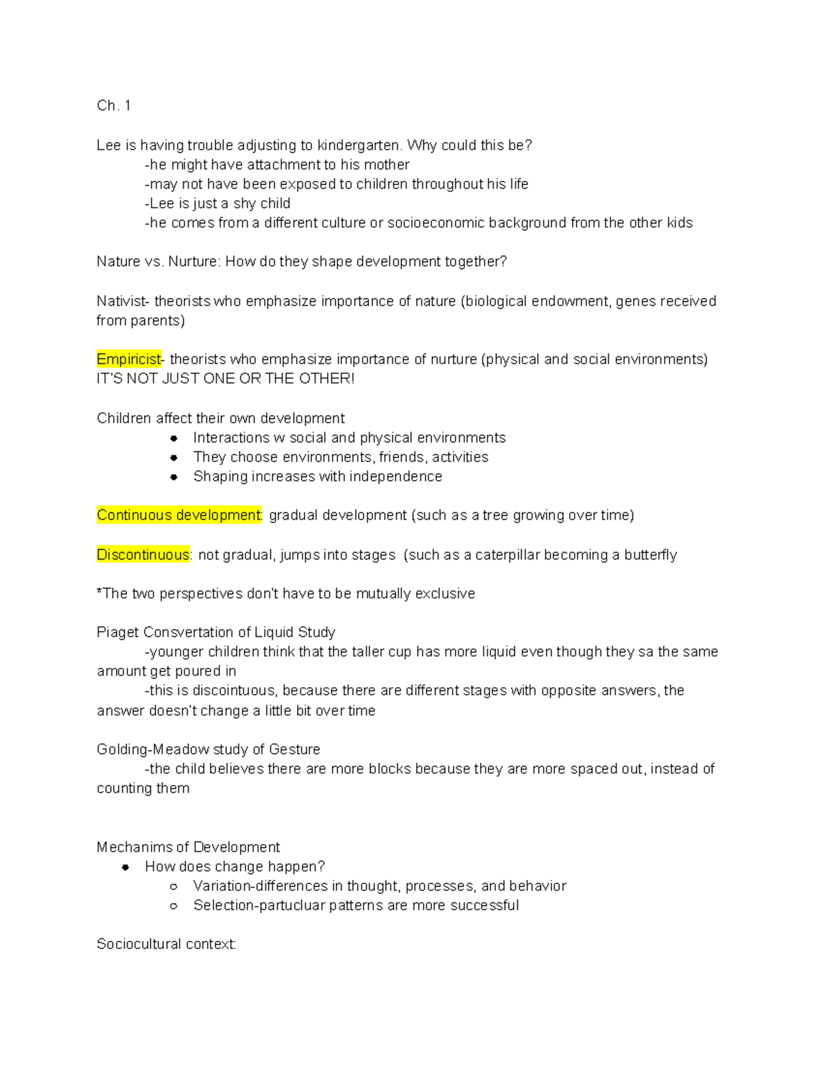 Child Psych Notes Ch 1 Lee Is Having Trouble Adjusting To child-psych-notes-ch-1-lee-is-having-trouble-adjusting-to