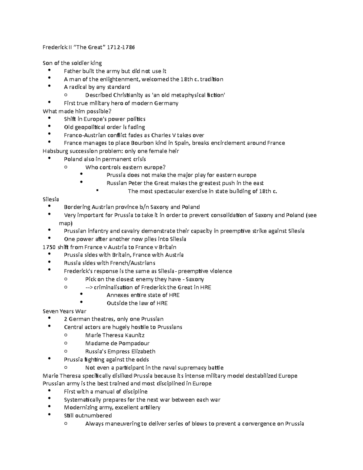 Lecture 4 - Frederick II "The Great" 1712-1786 - Frederick II “The ...