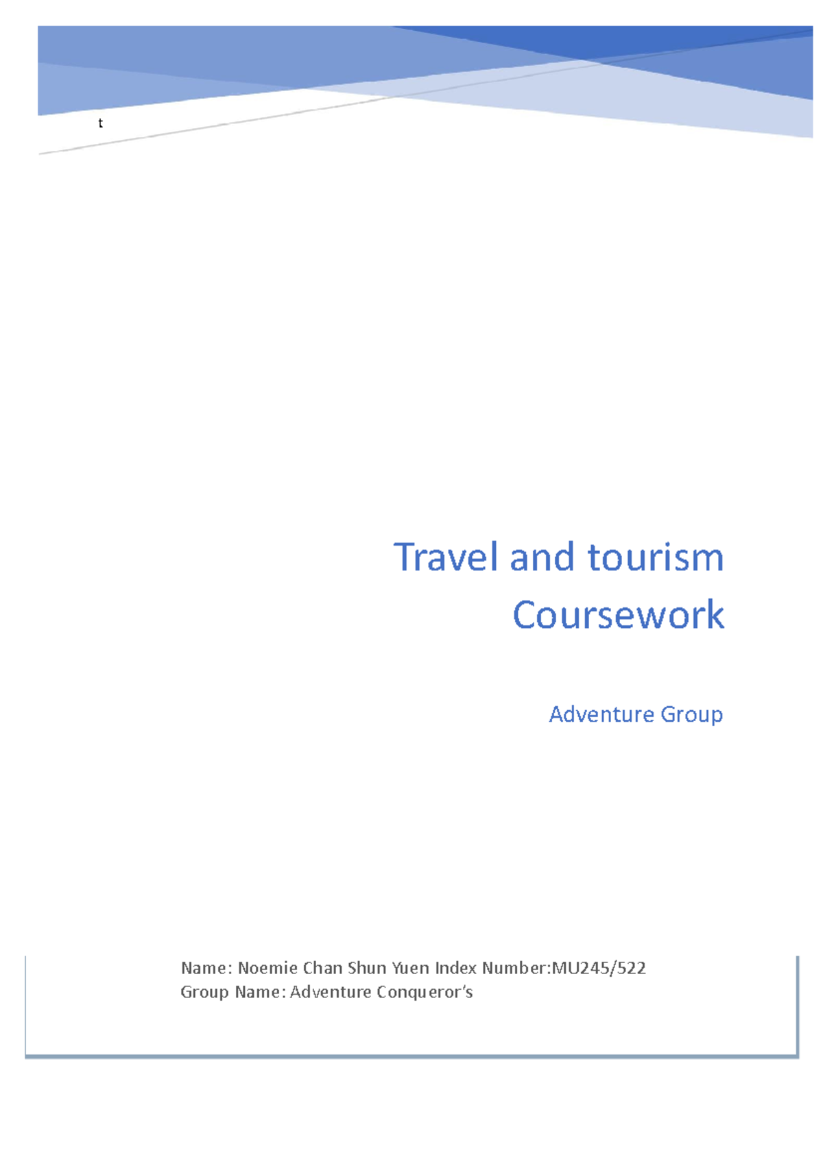 Final coursework the good one - t Name: Noemie Chan Shun Yuen Index ...