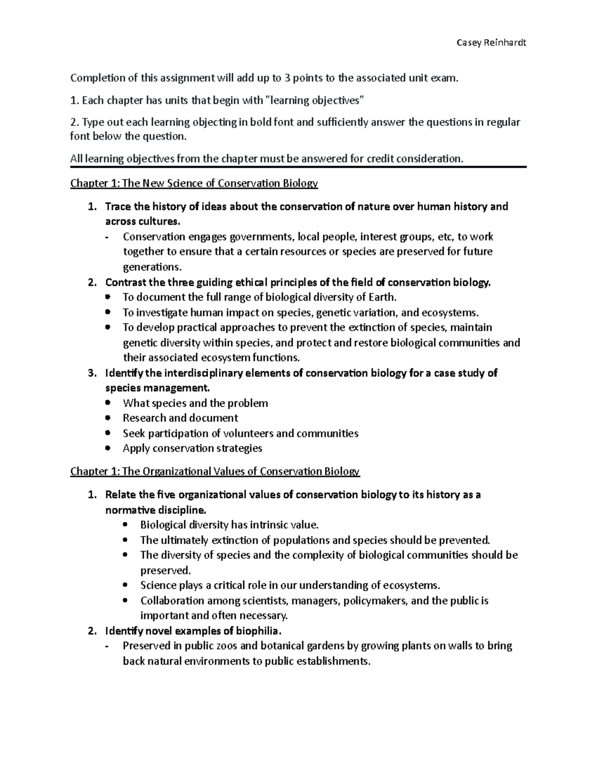 X EC Learning Objectives 1-9 - Completion of this assignment will add ...