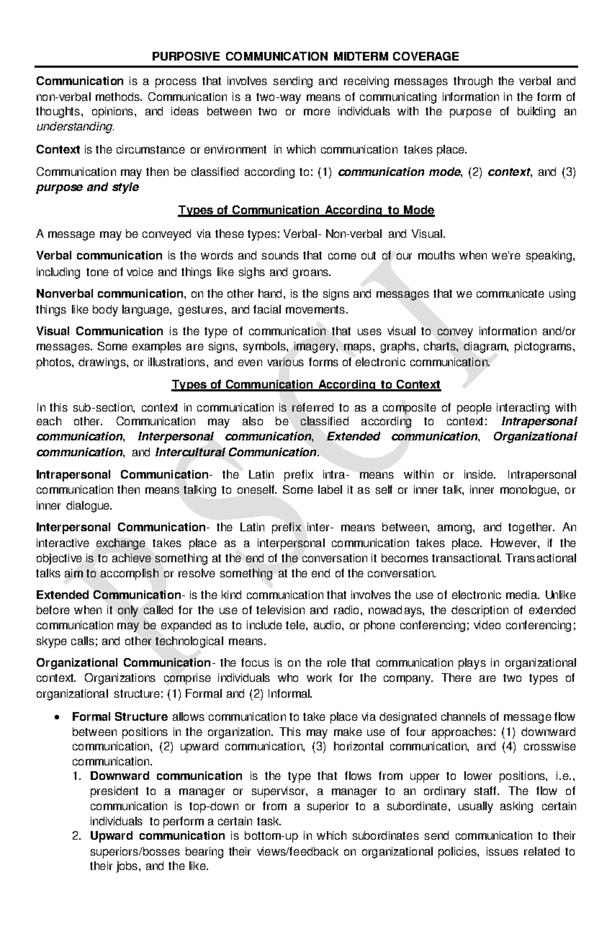 Purposive Communication Midterm Coverage 1 - PURPOSIVE COMMUNICATION MIDTERM COVERAGE ...