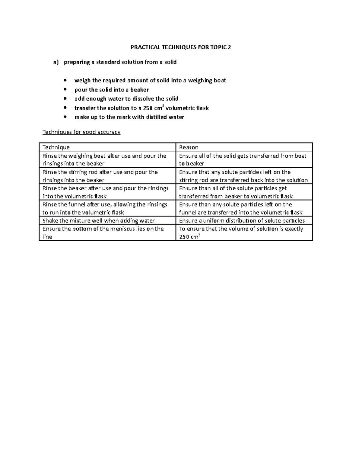 Practical techniques for topic 2 - PRACTICAL TECHNIQUES FOR TOPIC 2 a ...