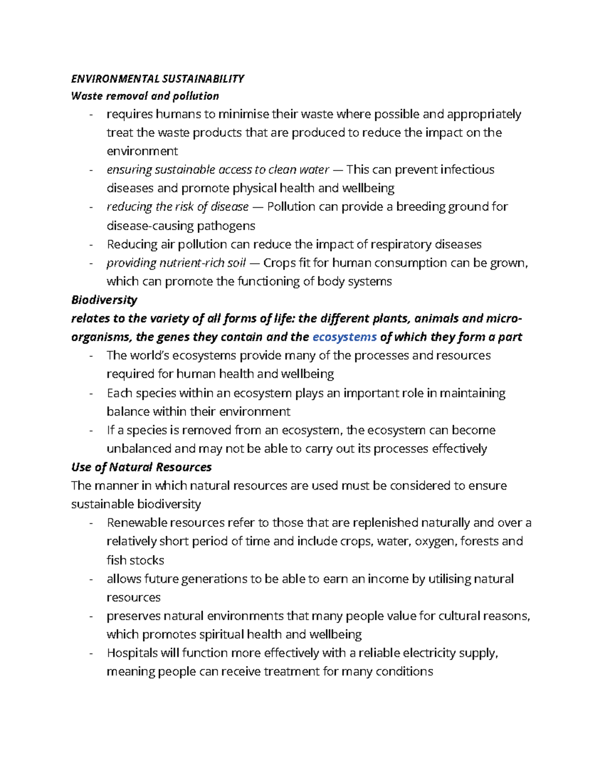 Environmental Sustainability - ENVIRONMENTAL SUSTAINABILITY Waste ...
