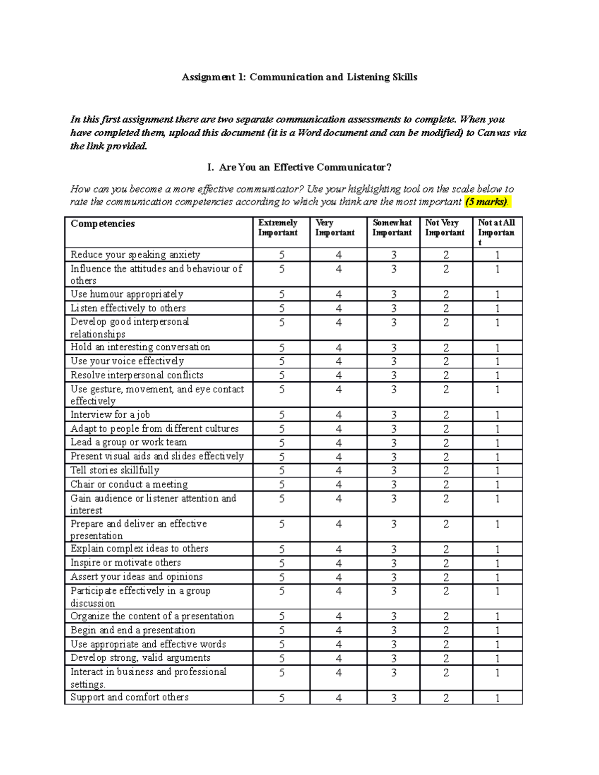 W21 Communications Assignment 1 - Assignment 1: Communication and ...