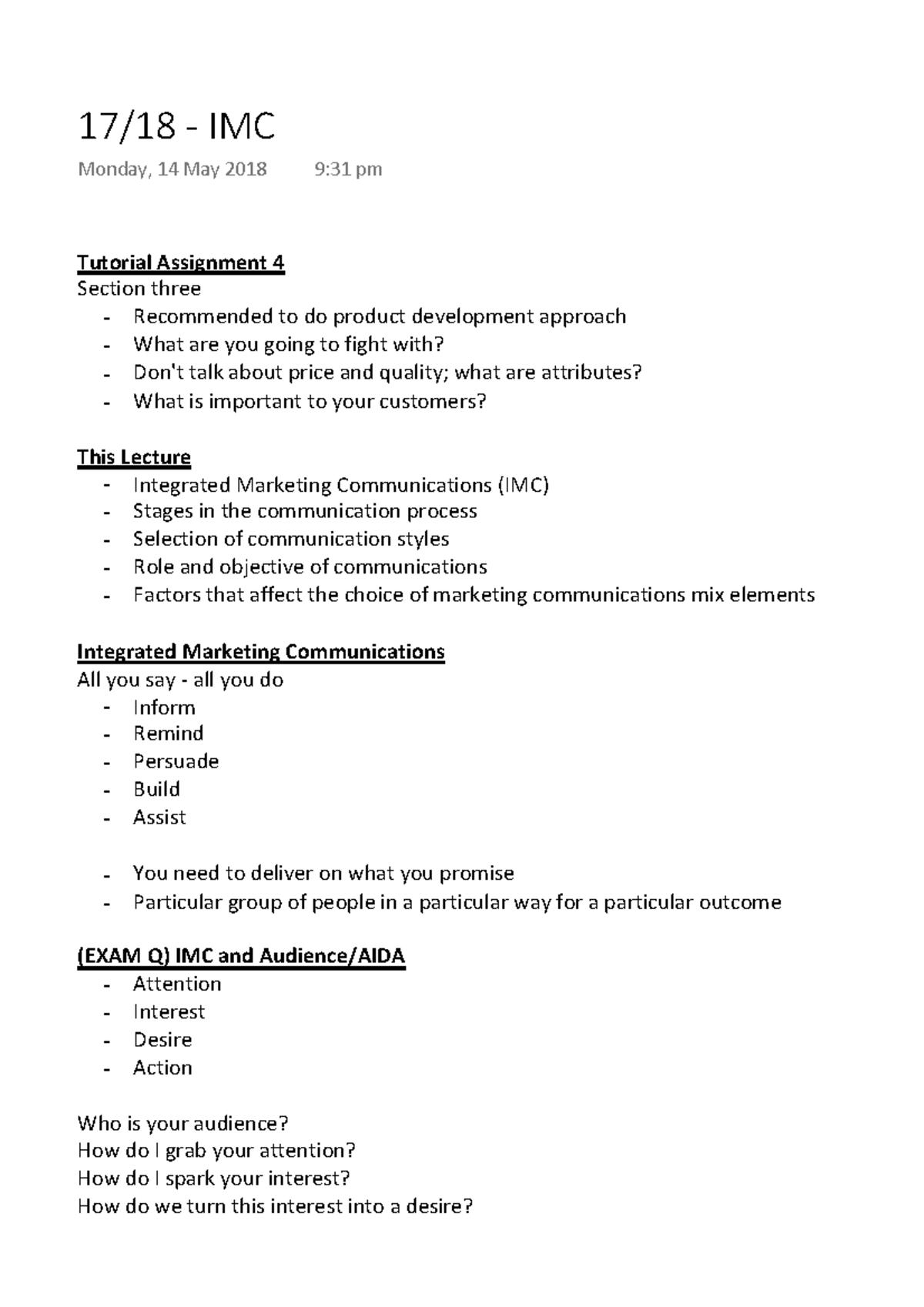 MARK101 Lecture 17-18 - Warning: TT: undefined function: 32 Tutorial Assignment 4 Section three ...