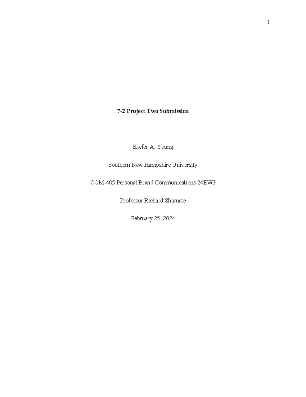 COM-405 7-2 Project Two Submission - 7-2 Project Two Submission Kiefer ...