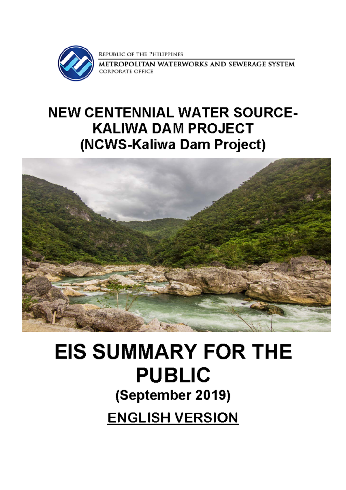 ESP-in-English - NEW CENTENNIAL WATER SOURCE- KALIWA DAM PROJECT (NCWS ...