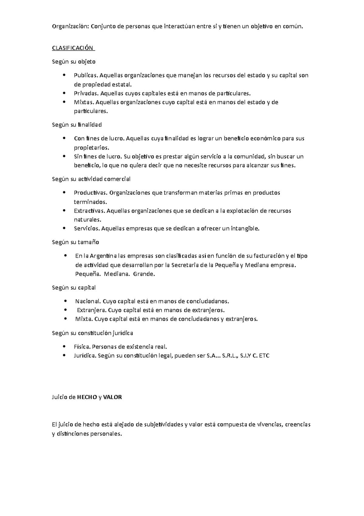 Nuevo Documento de Microsoft Word - CLASIFICACIÓN Según su objeto ...