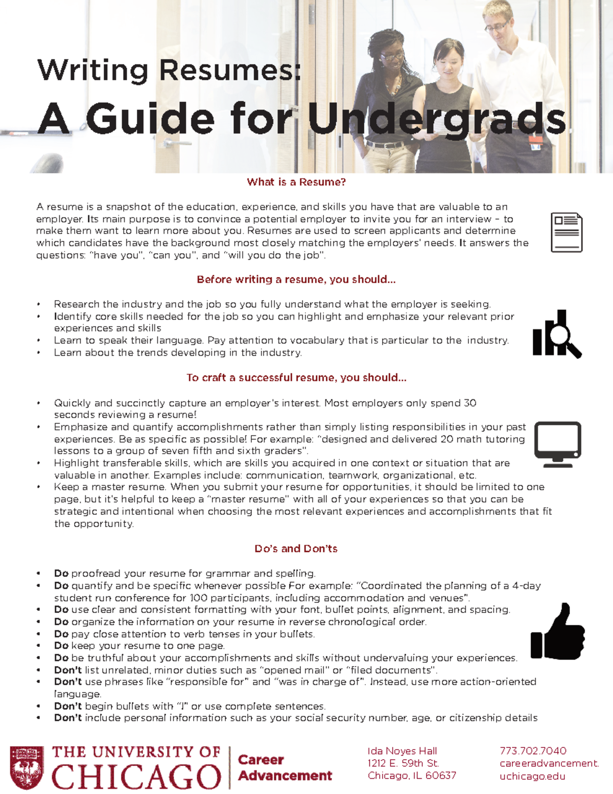 Resume-guide for undergraduates - Writing Resumes: A Guide for ...