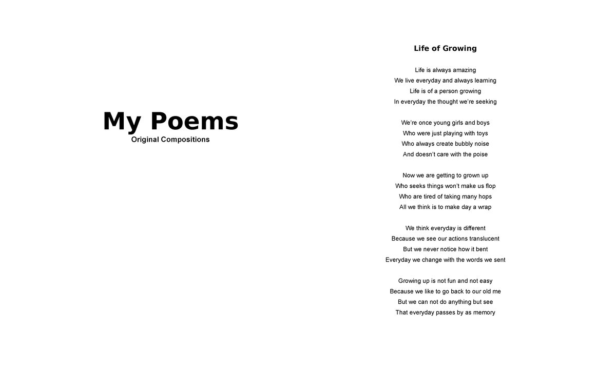 Reclaire - Poem and Journal - My Poems Original Compositions Life of ...