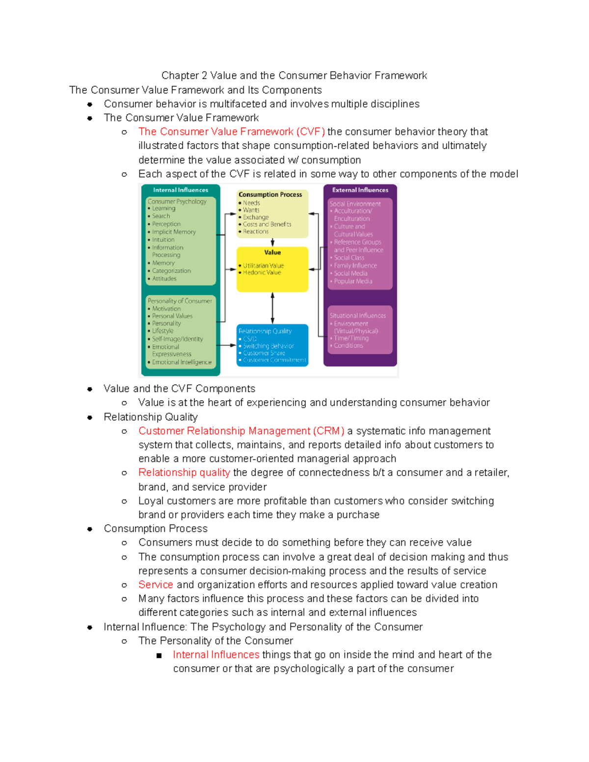 Chapter 2 Value And The Consumer Behavior Framework Chapter 2 Value