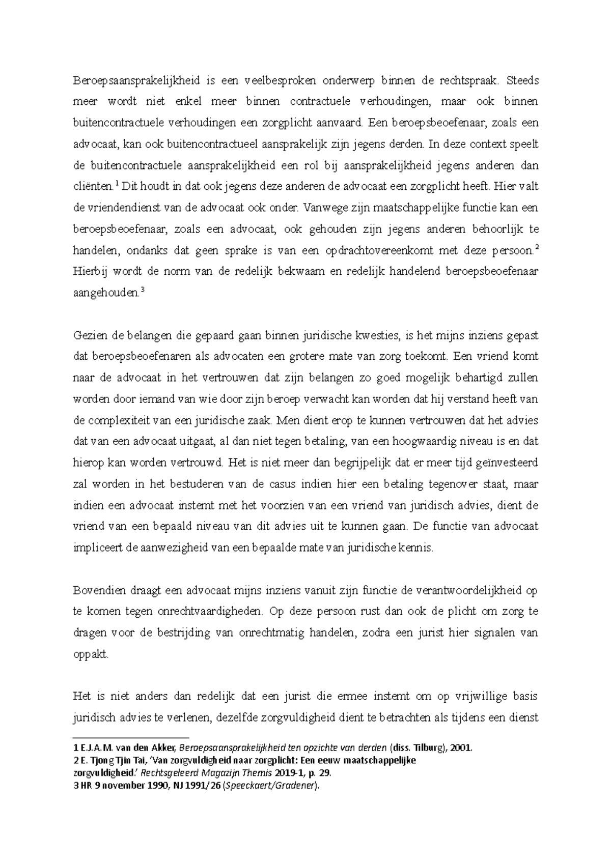 Bonusopdracht week 2 - Aansprakelijkheid uit onrechtmatige daad en ...