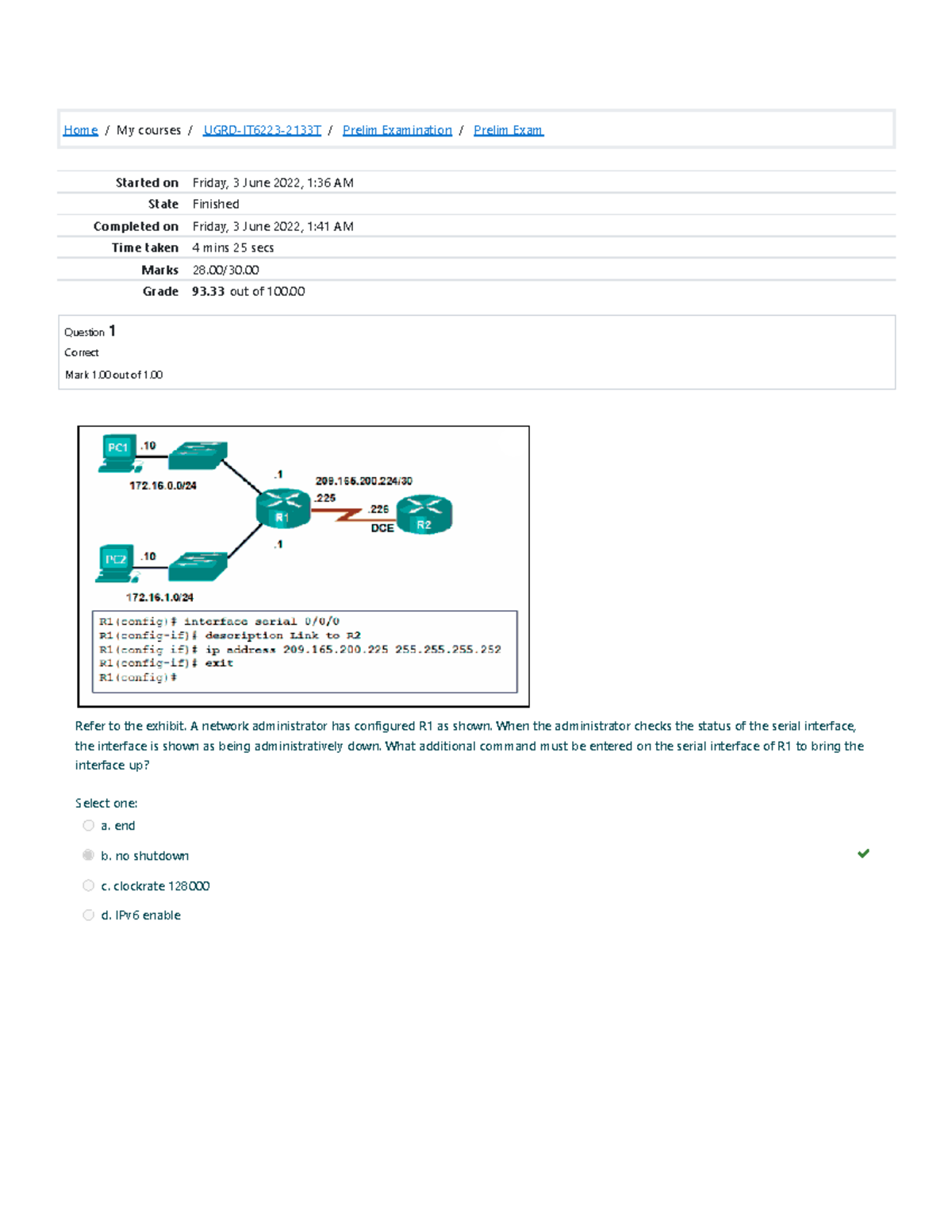 Data Communications and Networking 2 PExam - Home / My courses / UGRD-IT6223-2133T / Prelim ...