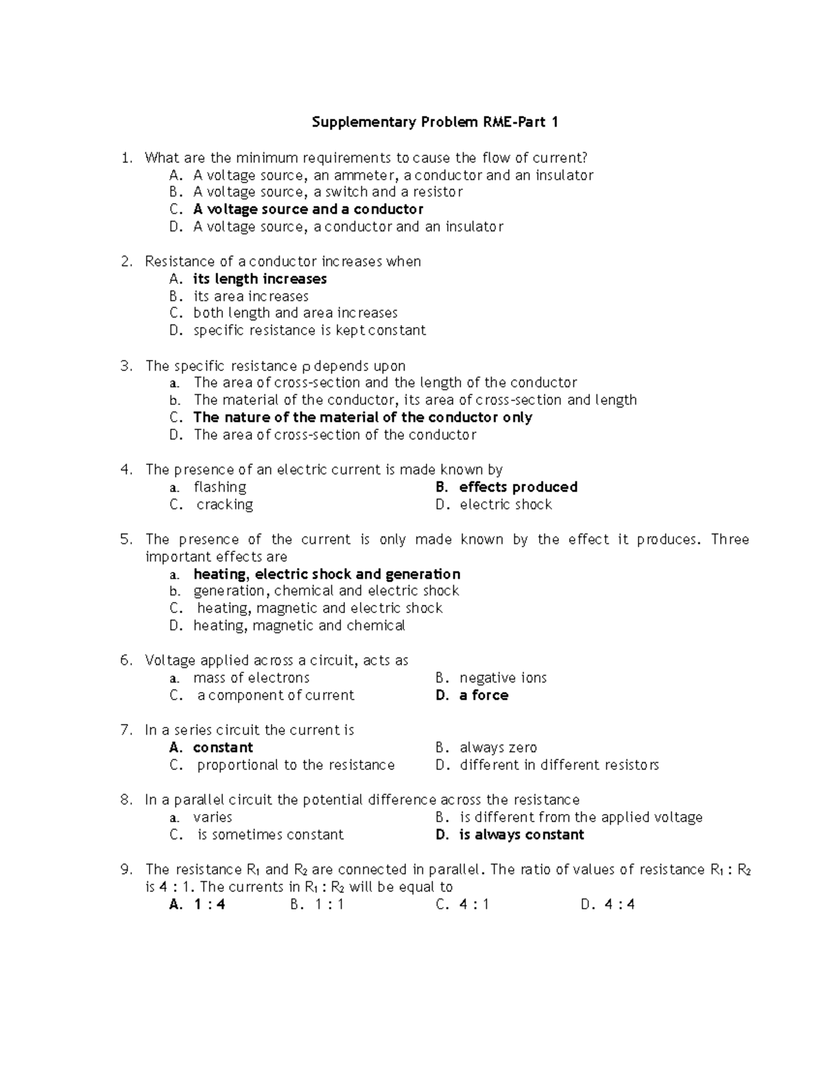 RME Supplementary Problem-1 - Supplementary Problem RME-Part 1 What are the minimum requirements ...