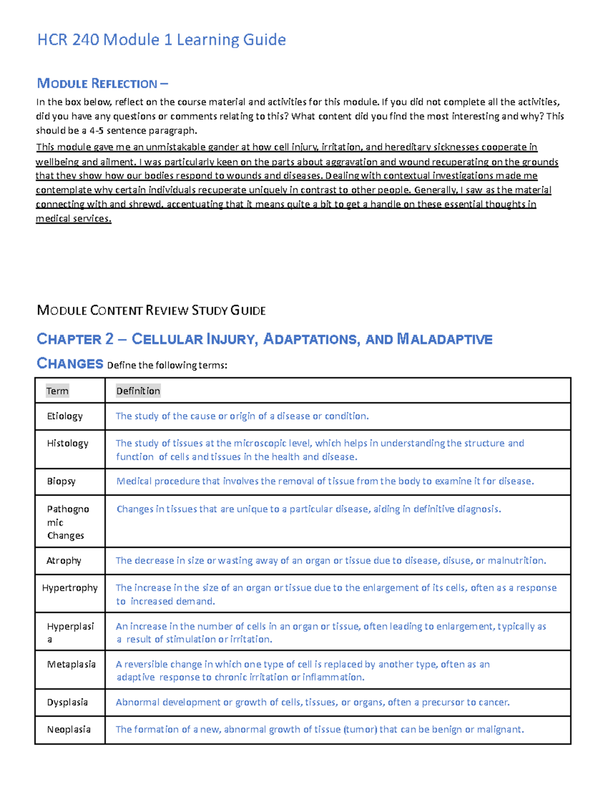 Guide pdf complete - hcr 2 - HCR 240 Module 1 Learning Guide MODULE ...